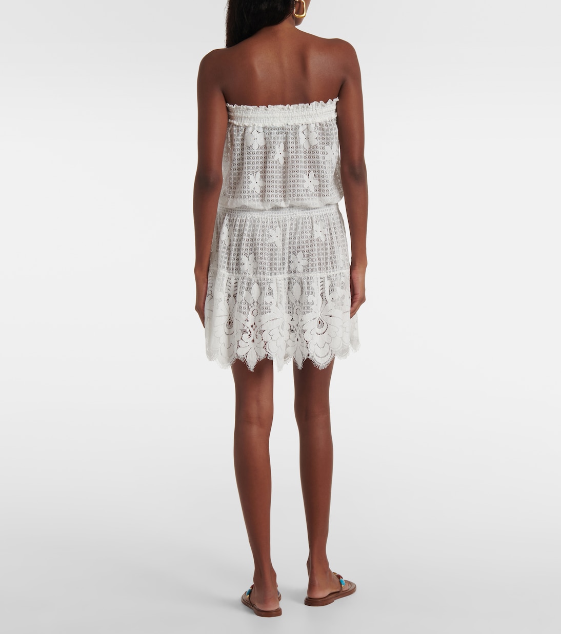 Isla cotton-blend crochet beach dress in white - Melissa Odabash ...