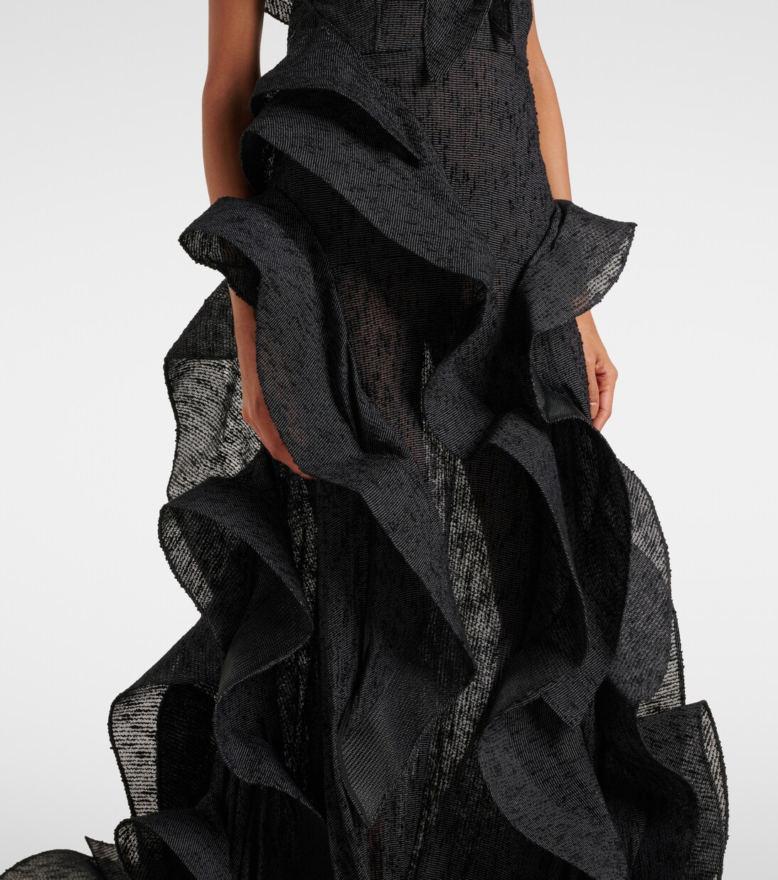 Spiral ruffled gown in black - Maticevski | Mytheresa