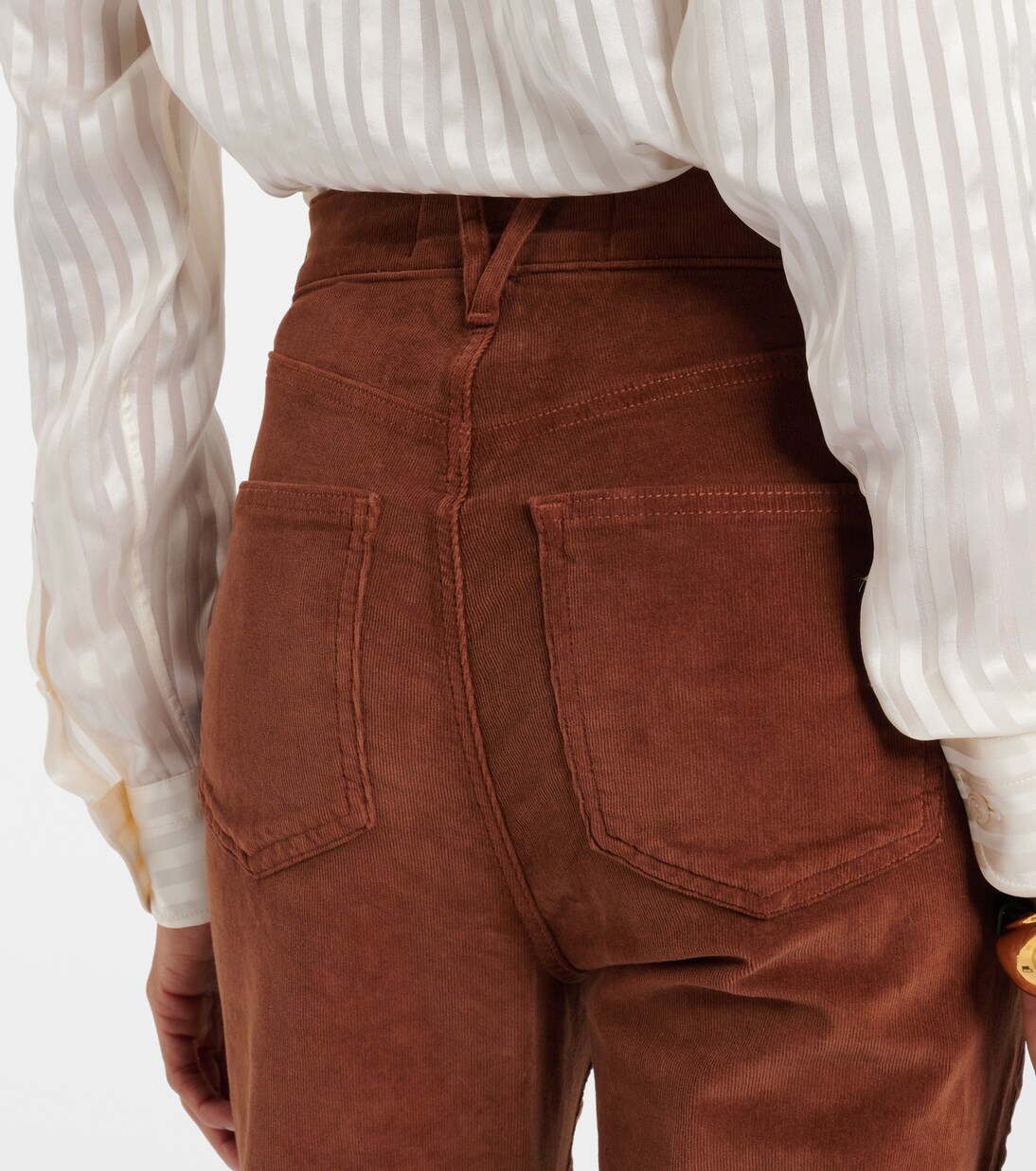 Cameron cotton corduroy flared pants in brown - Veronica Beard | Mytheresa