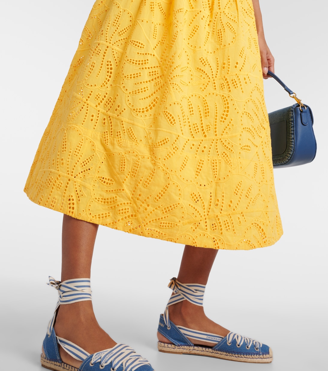 Monstera broderie anglaise maxi skirt in yellow - Farm Rio | Mytheresa