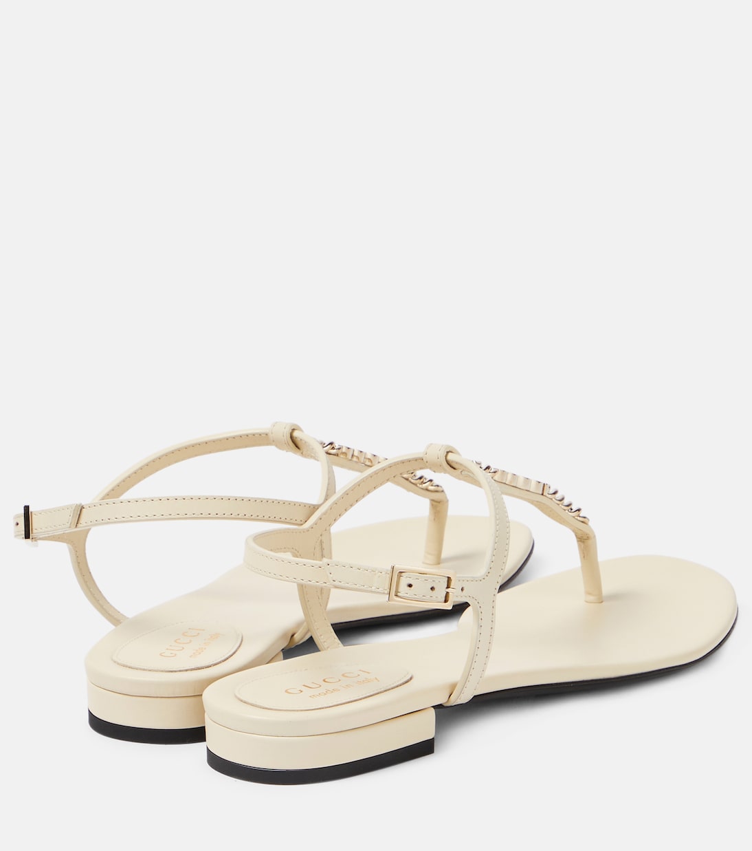 Gucci Signoria leather thong sandals in white - Gucci | Mytheresa