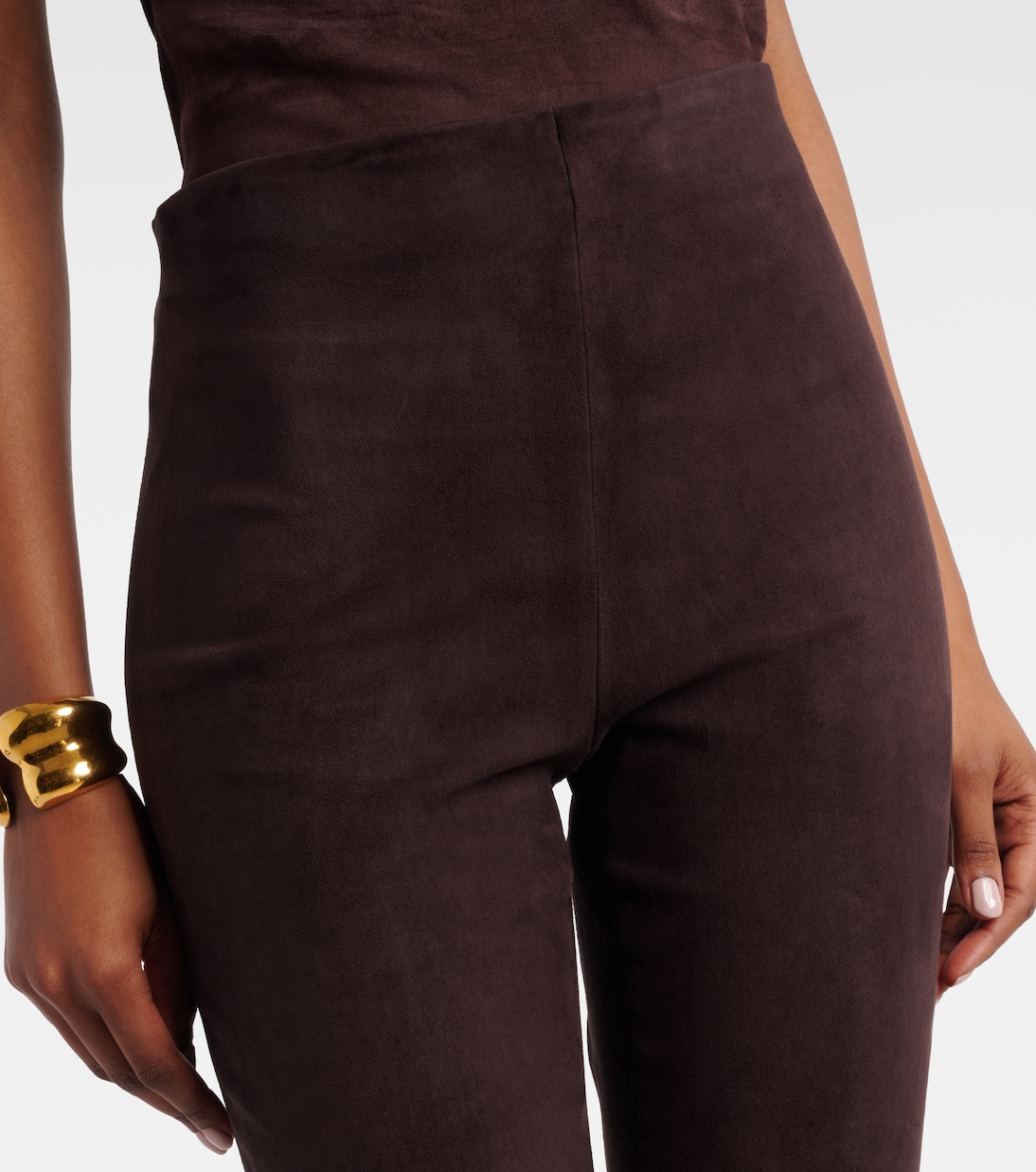 Cherilyn high-rise suede flared pants in brown - Stouls | Mytheresa