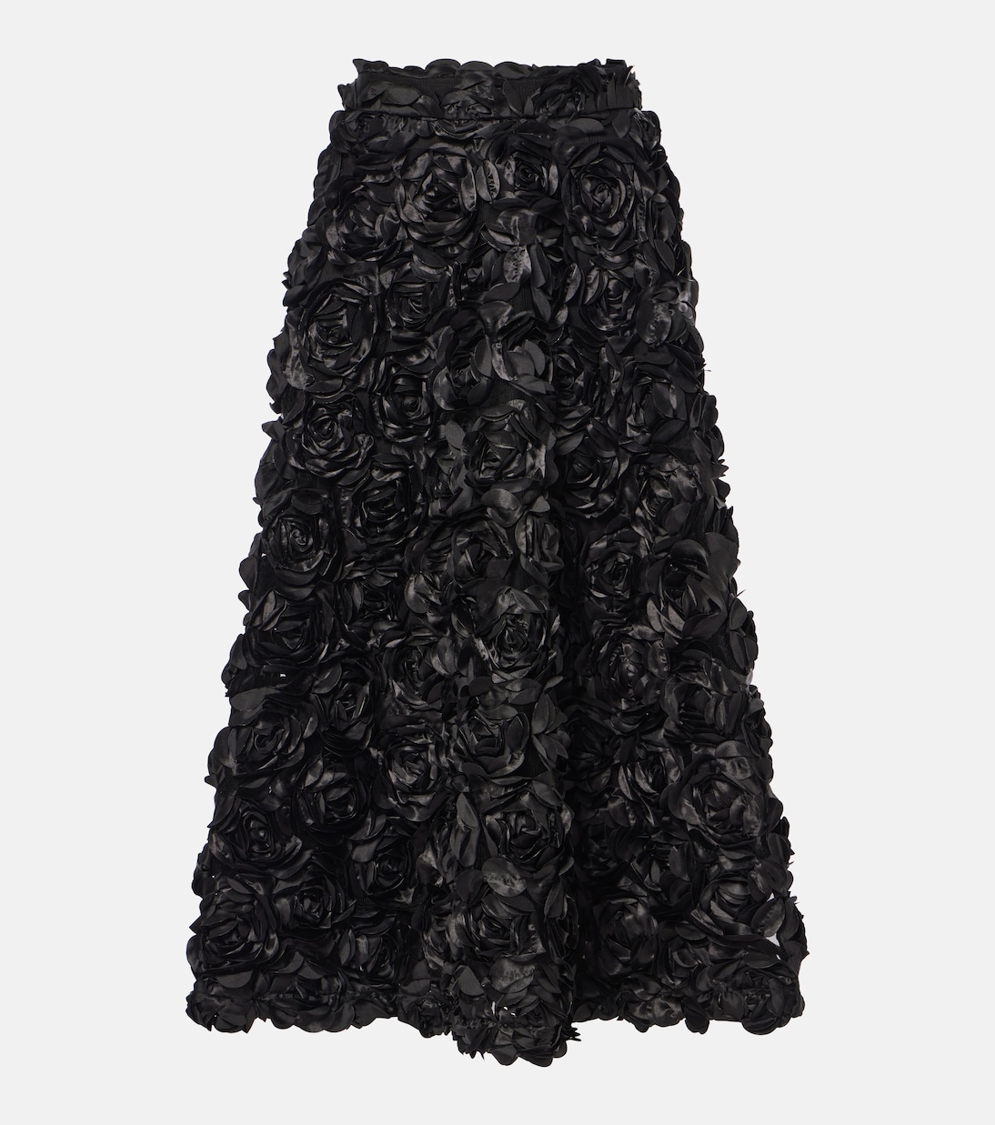 Sun floral-appliqué high-rise maxi skirt in black - Rotate | Mytheresa