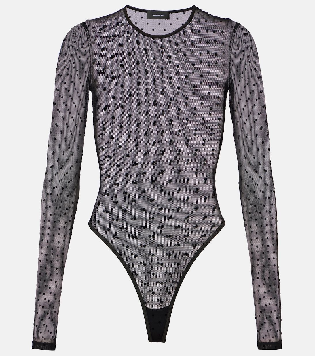 Polka-dot sheer mesh bodysuit in black - Wardrobe NYC | Mytheresa