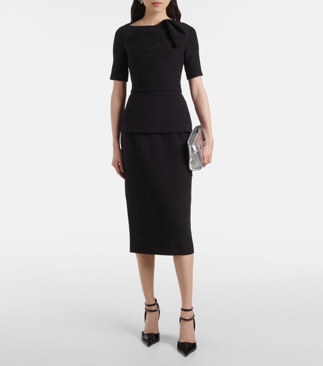 Hokoku crêpe pencil skirt in black - Safiyaa | Mytheresa