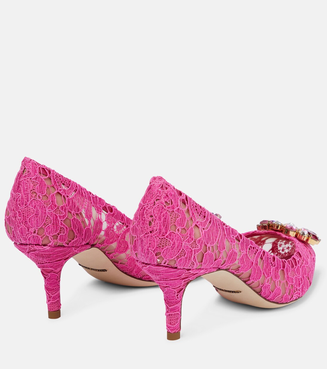 Bellucci 60 embellished lace pumps in pink - Dolce Gabbana | Mytheresa
