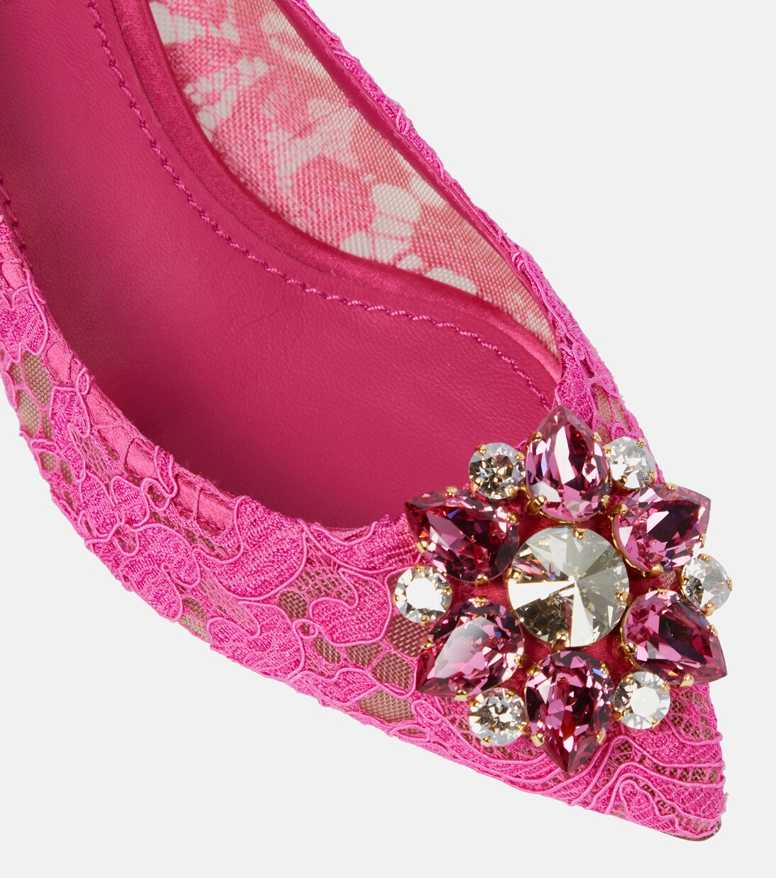 Bellucci 60 embellished lace pumps in pink - Dolce Gabbana | Mytheresa