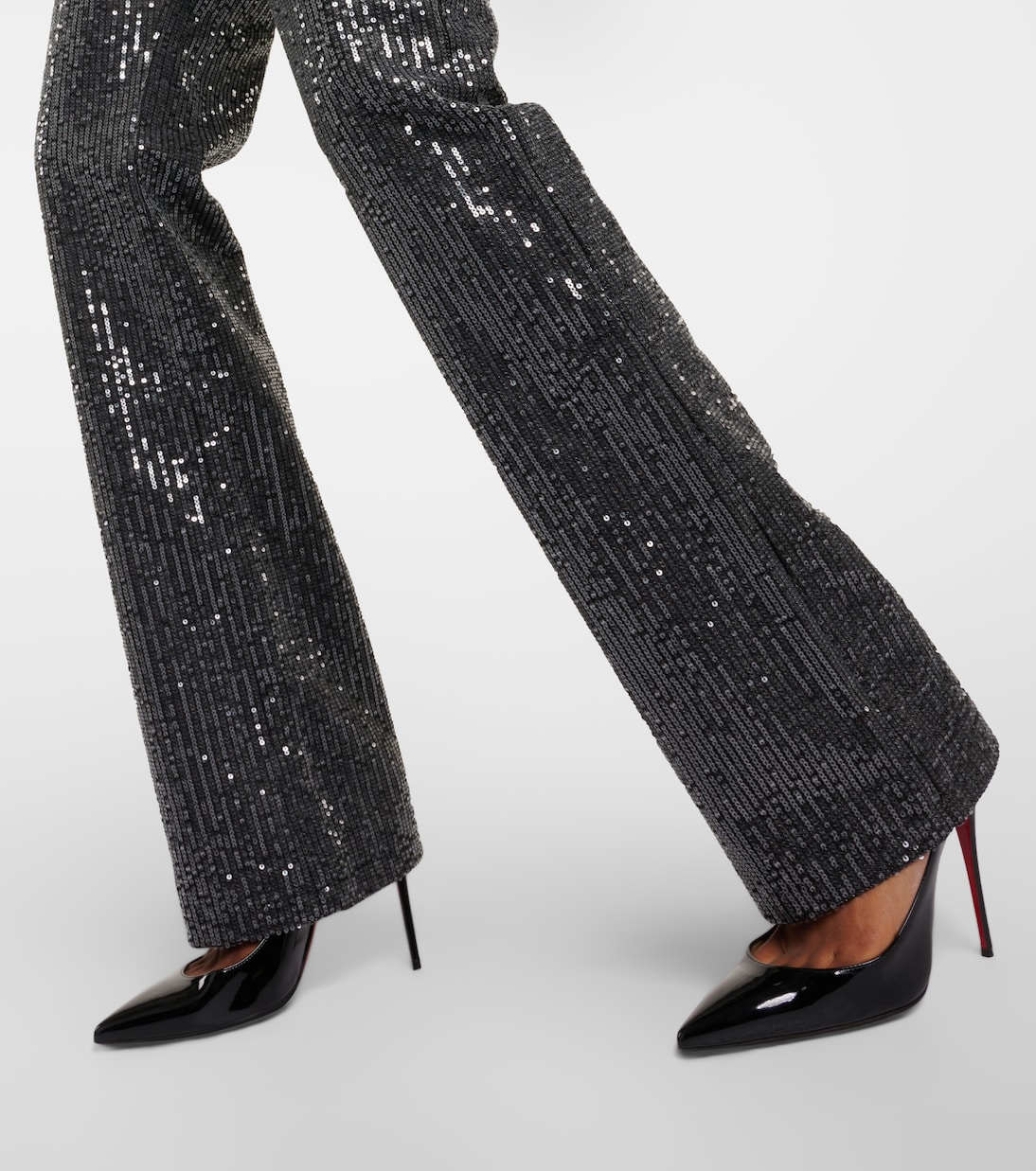 Sequined straight jeans in black - Rotate | Mytheresa