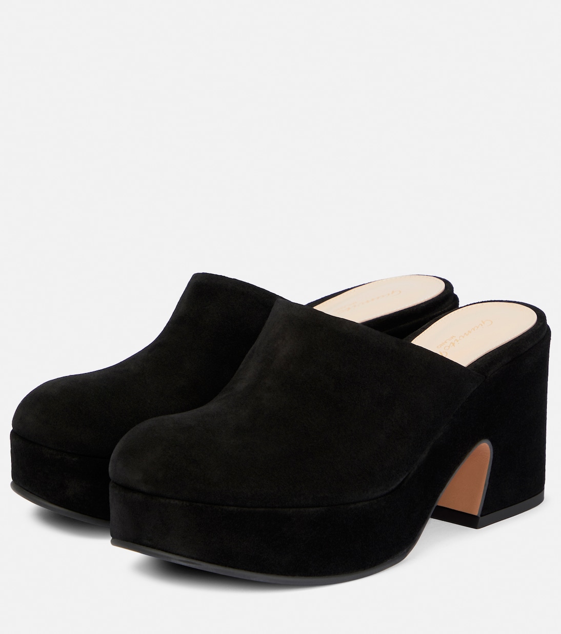 Lyss suede platform clogs in black - Gianvito Rossi | Mytheresa