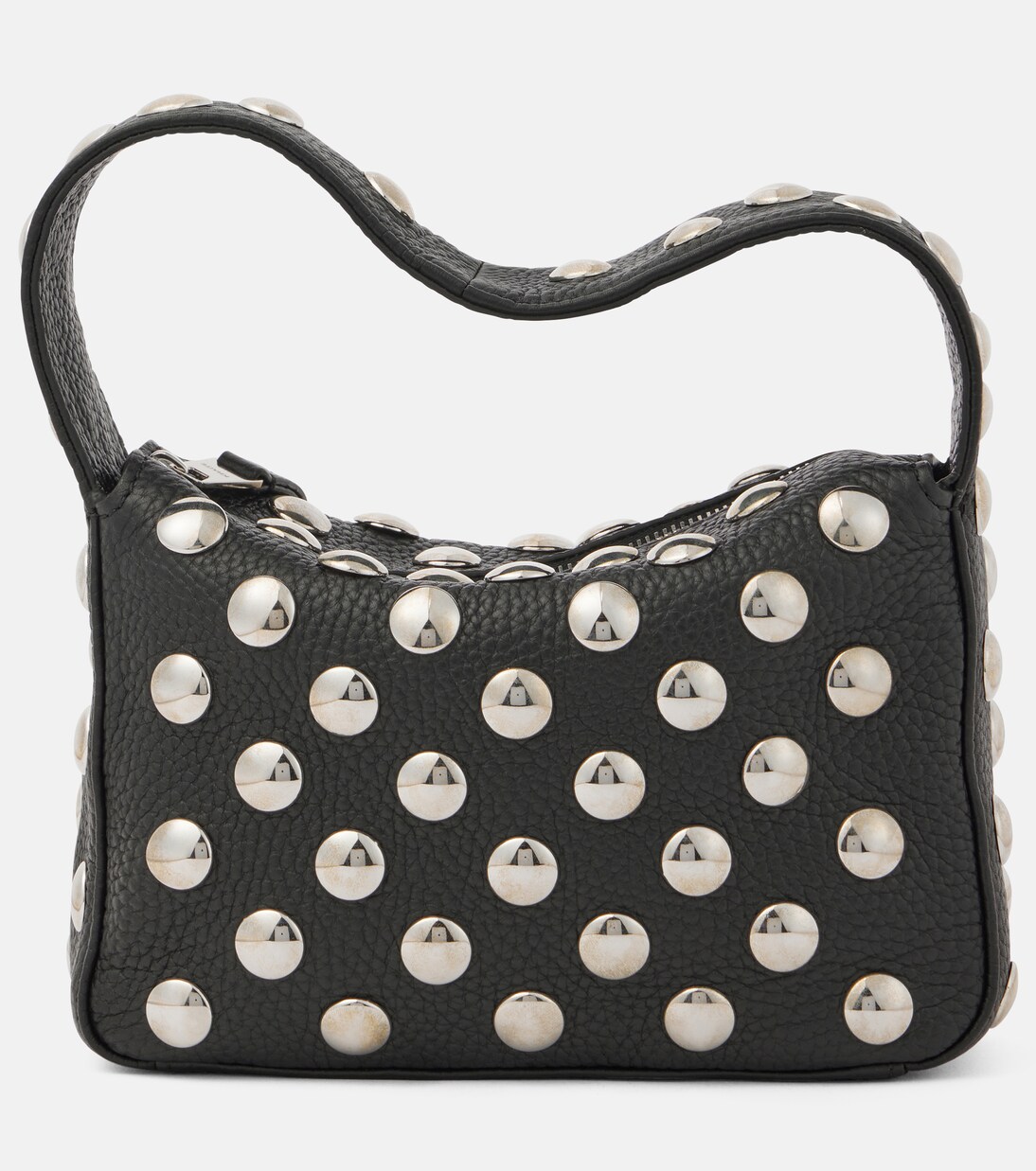 Elena Small studded leather shoulder bag in black - Khaite | Mytheresa