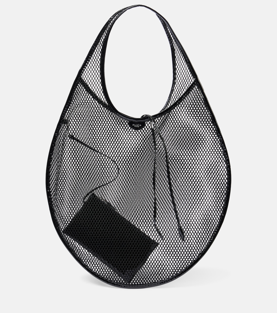 One Piece XL mesh shoulder bag in black - Alaia | Mytheresa