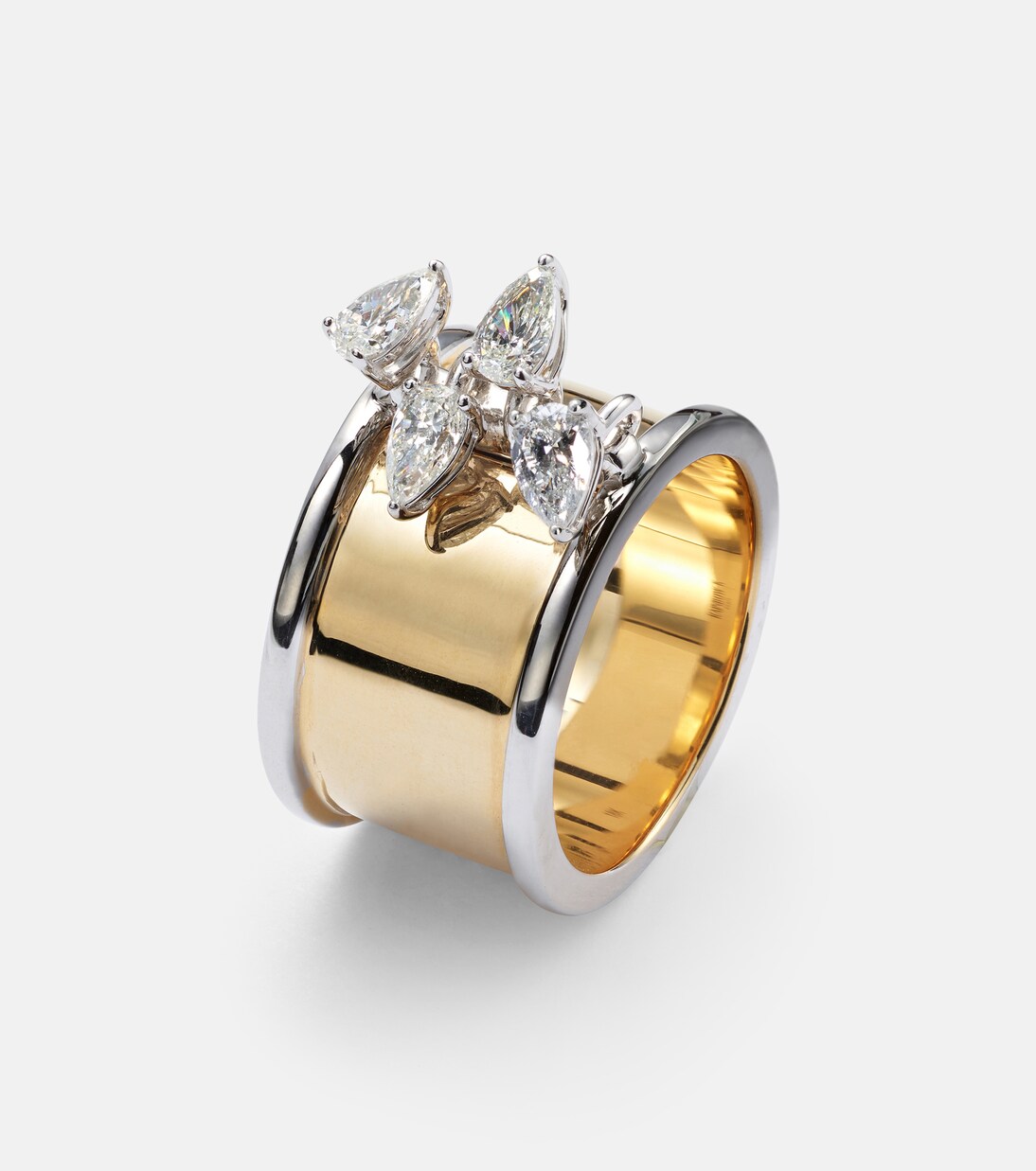 Erin 18kt gold and white gold ring with diamonds in gold - Rainbow K ...