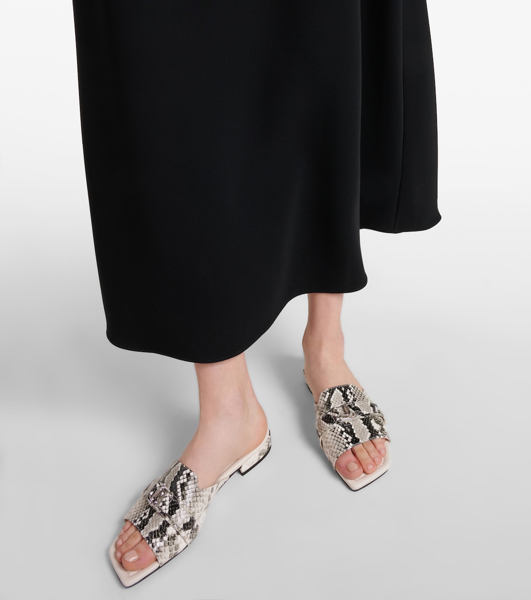 Nako snake-effect leather slides in grey - Jimmy Choo | Mytheresa