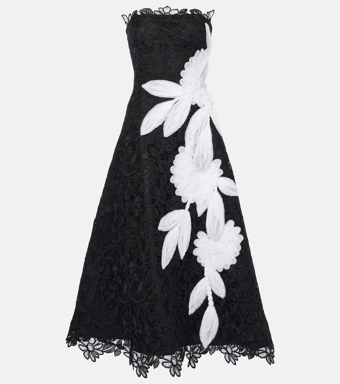 Robe longue Cloelia en dentelle en noir – Costarellos | Mytheresa