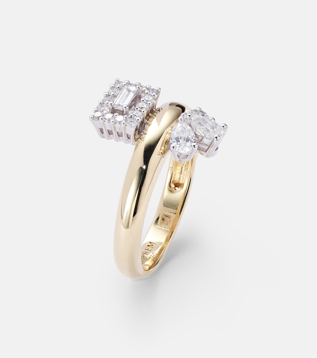 Golden Strada 18kt gold ring with diamonds in gold - Yeprem | Mytheresa