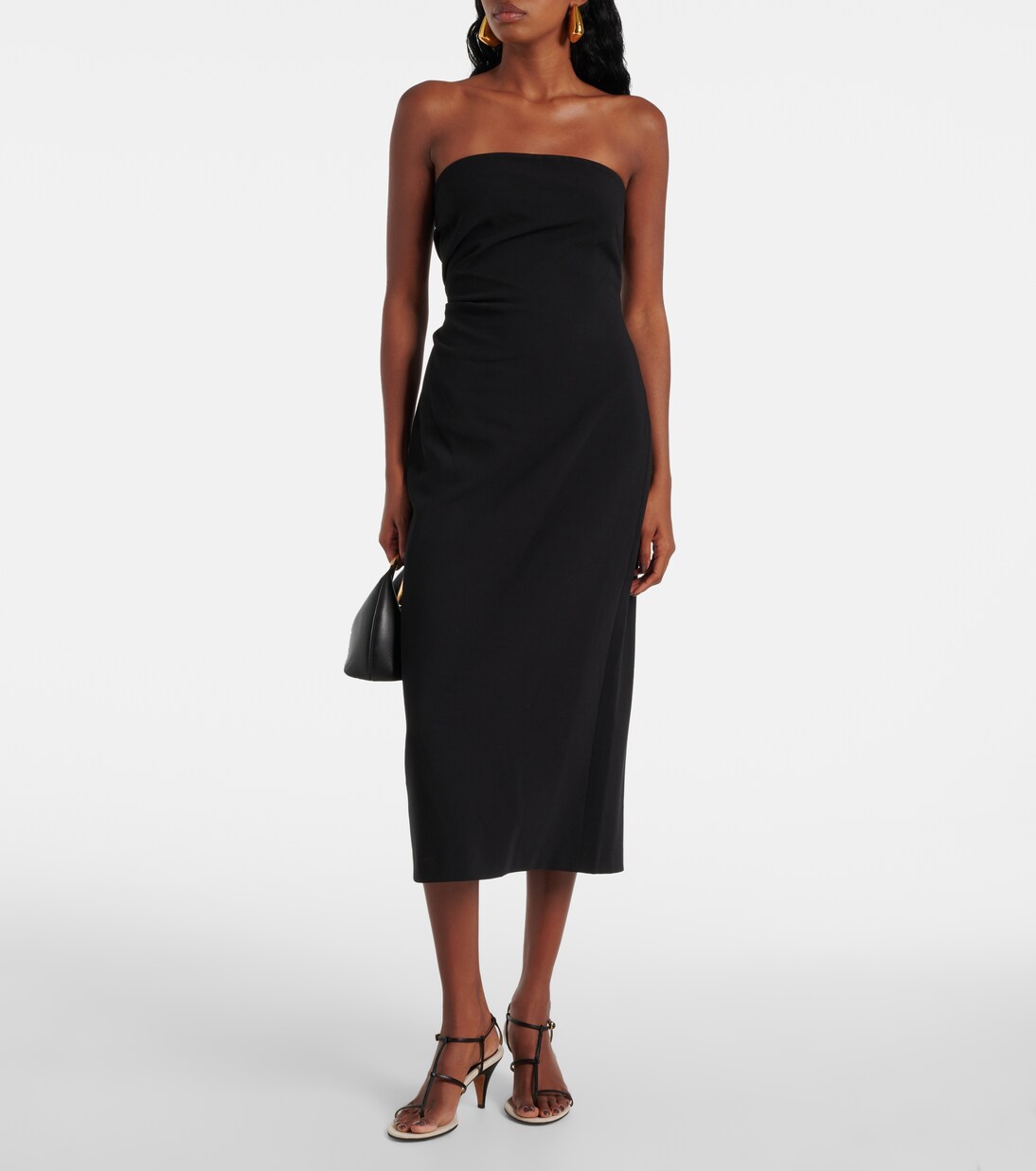 Strapless midi dress in black - Vince | Mytheresa