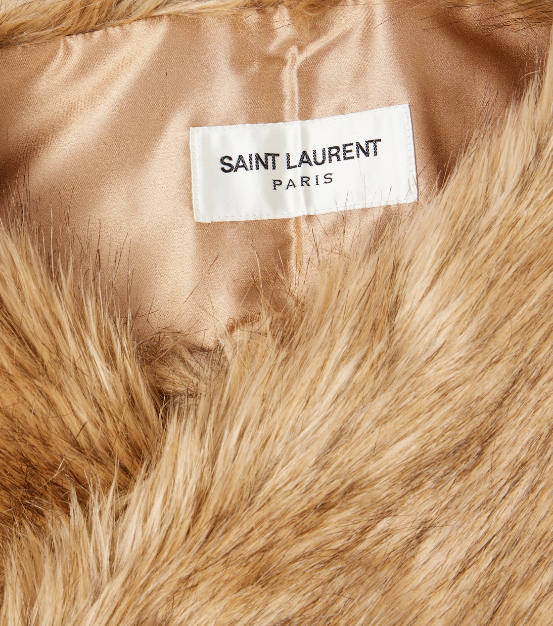 Bow-detail animal-free fur scarf in brown - Saint Laurent | Mytheresa