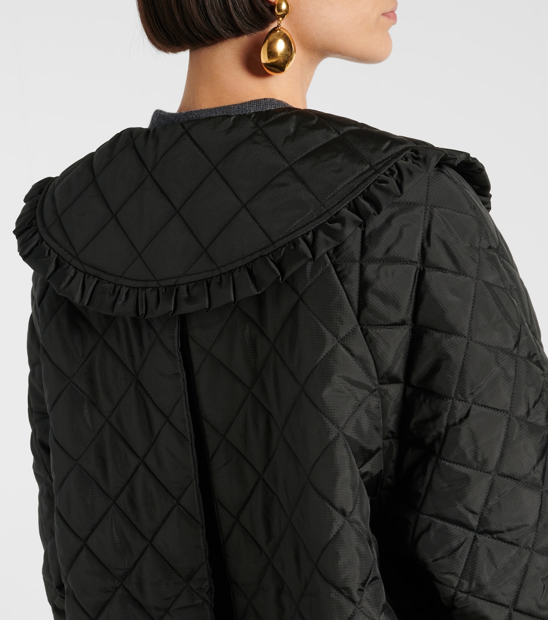 Quilted ripstop jacket in black - Ganni | Mytheresa