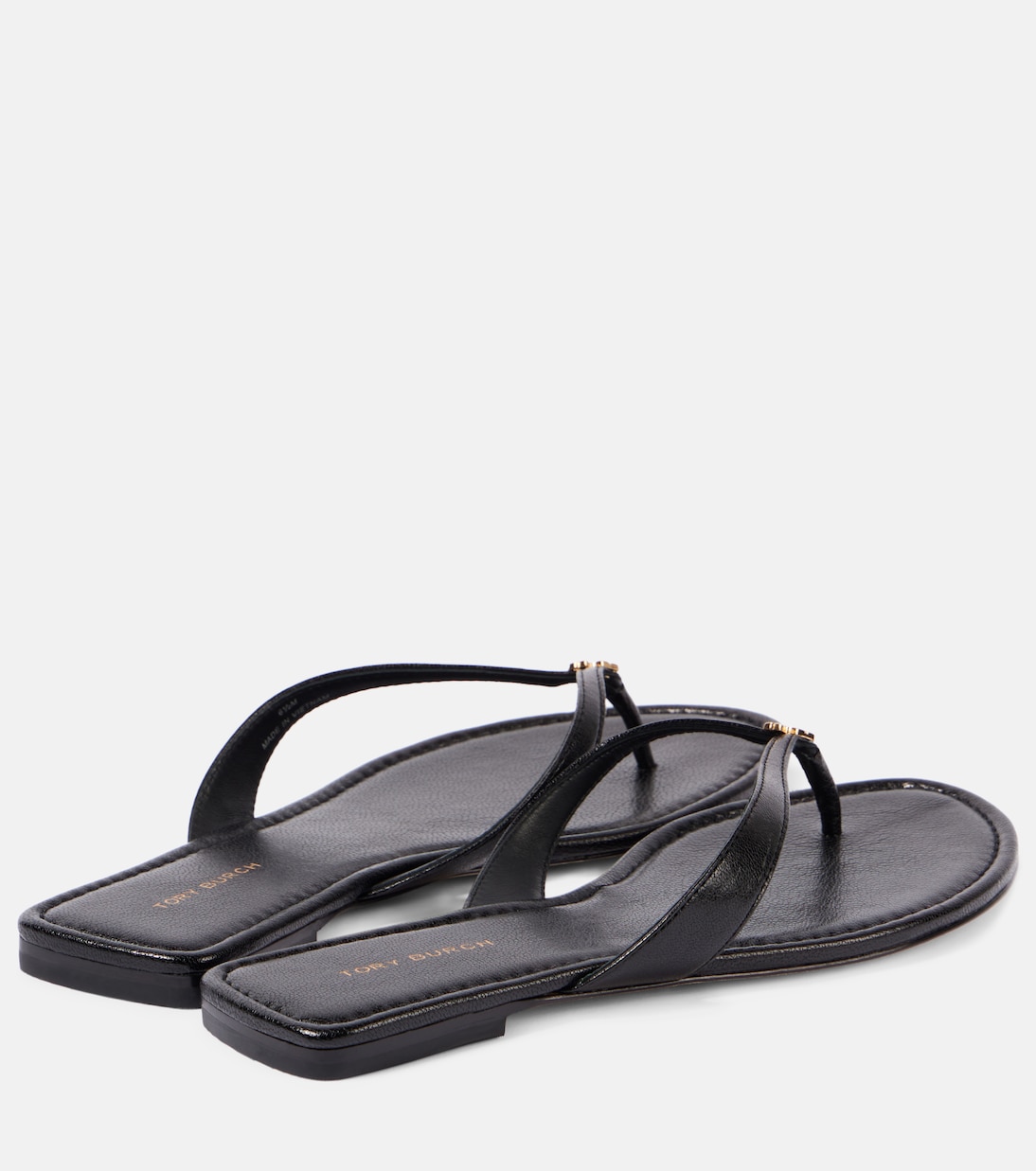 Stunning Black Leather Thong Sandals Images