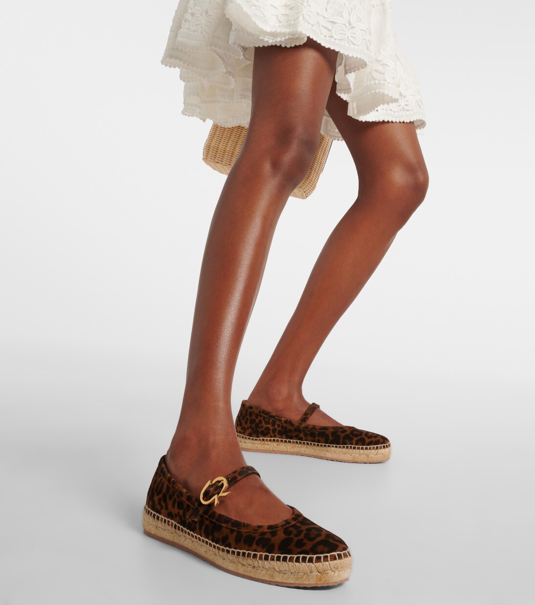 Leopard-print suede espadrilles in beige - Gianvito Rossi | Mytheresa