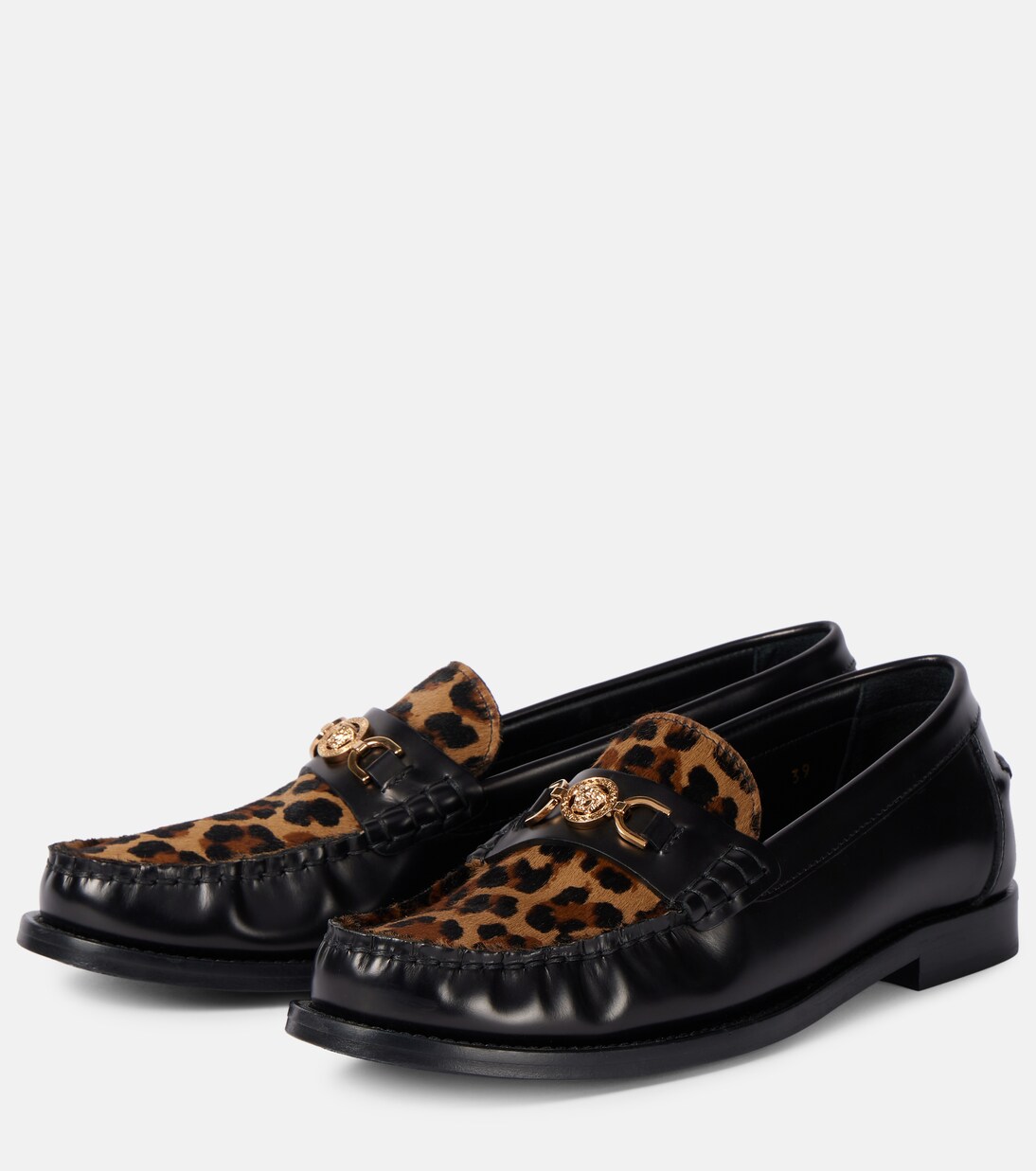 Medusa '95 leopard-print loafers in black - Versace | Mytheresa