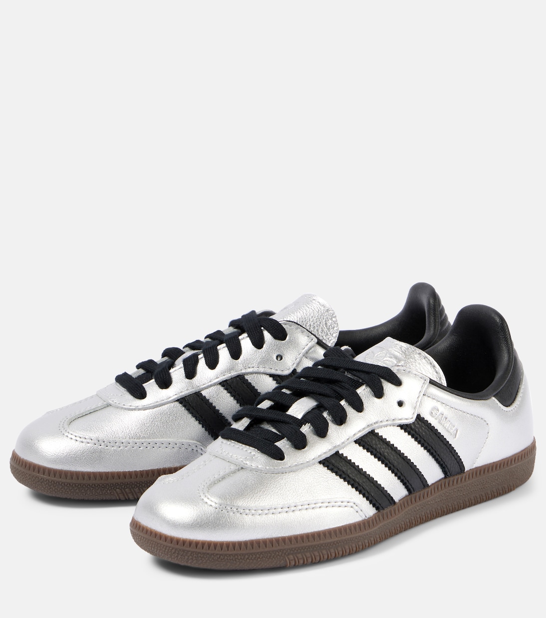 Samba OG metallic leather sneakers in silver - Adidas | Mytheresa