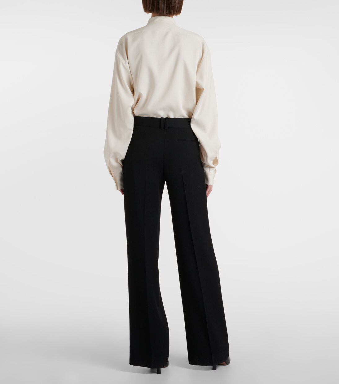 Encore wool wide-leg pants in black - The Row | Mytheresa