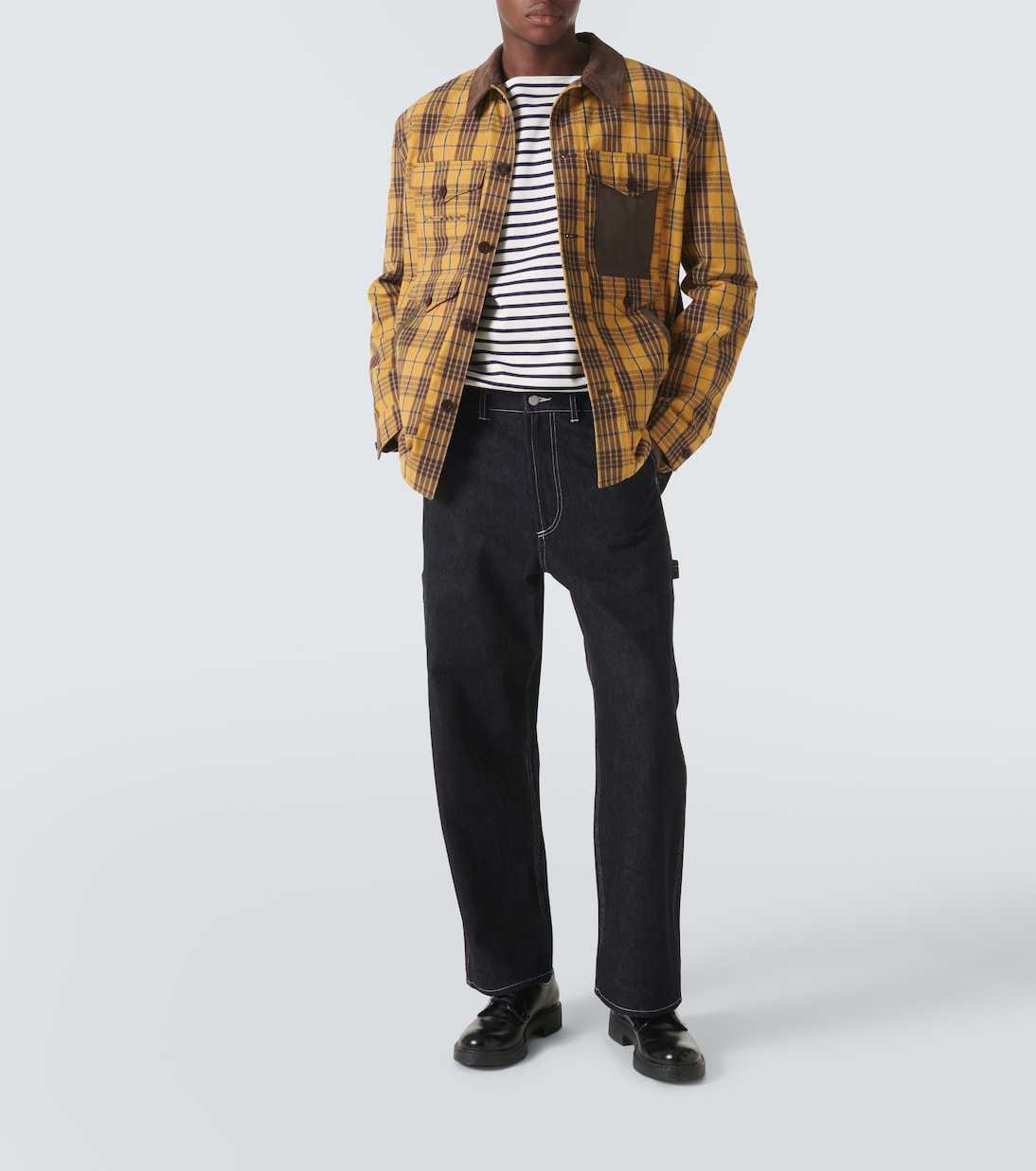 Checked cotton flannel jacket in yellow - Junya Watanabe | Mytheresa