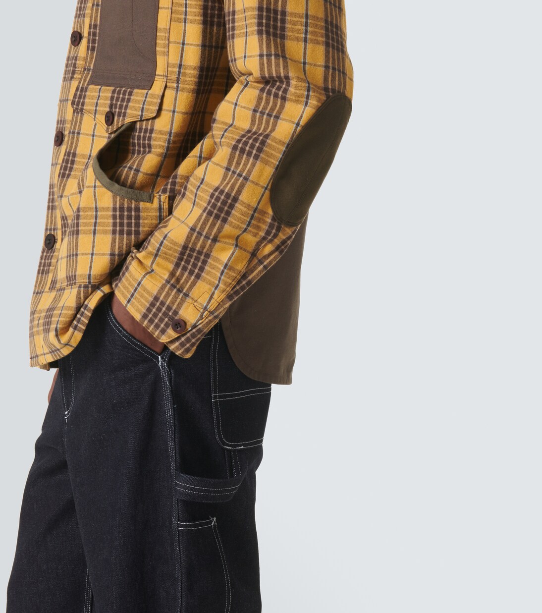 Checked cotton flannel jacket in yellow - Junya Watanabe | Mytheresa