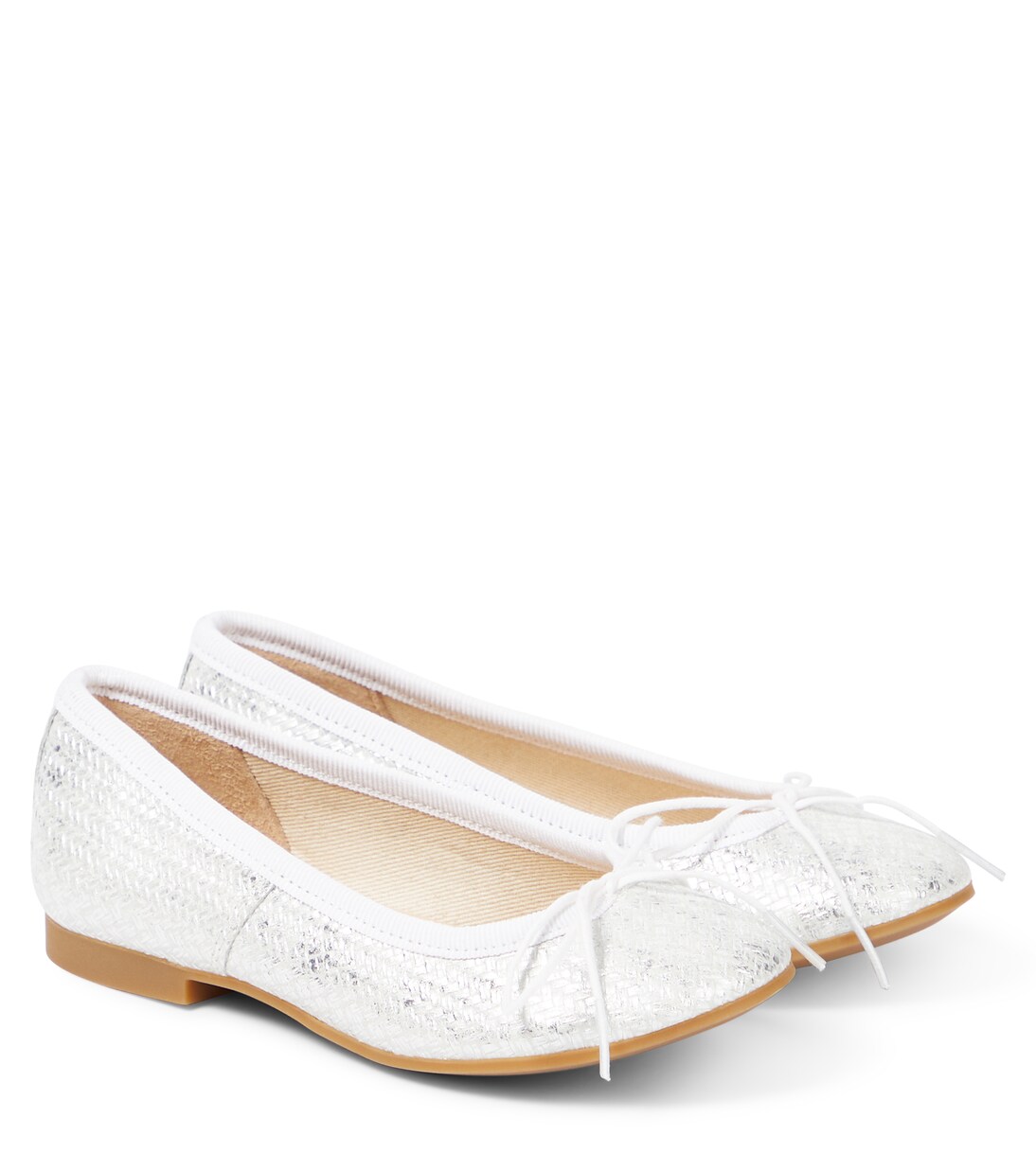 Dory metallic leather ballet flats in silver - Pom D Api | Mytheresa