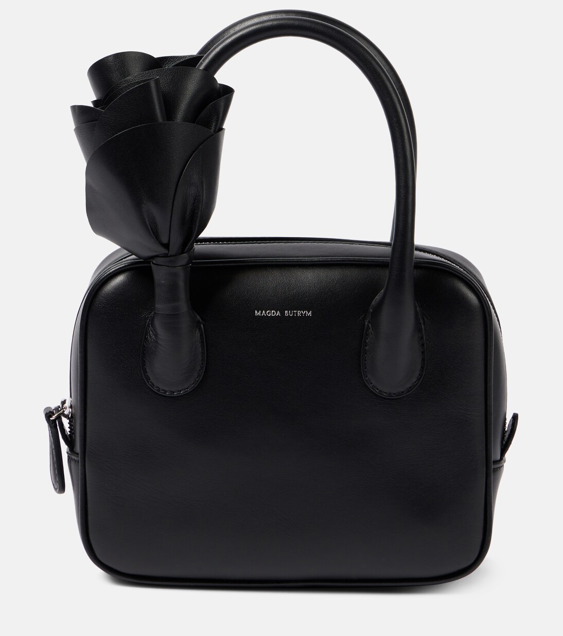 Brigette floral-appliqué leather tote bag in black - Magda Butrym ...