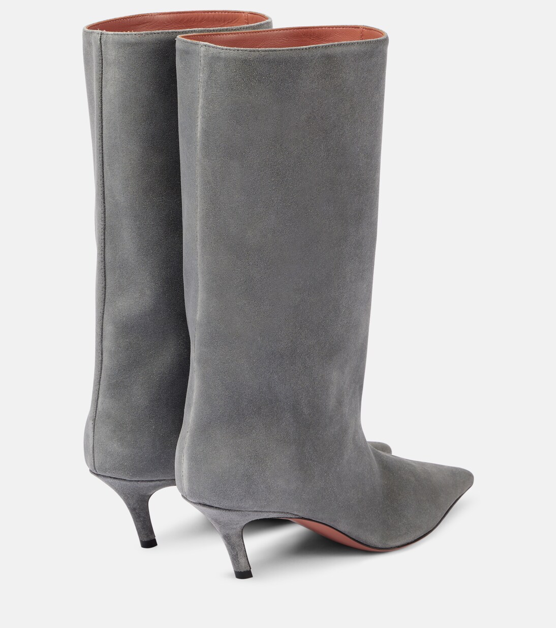 Fiona 60 suede boots in grey - Amina Muaddi | Mytheresa