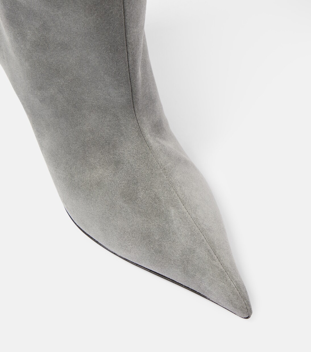 Fiona 60 suede boots in grey - Amina Muaddi | Mytheresa