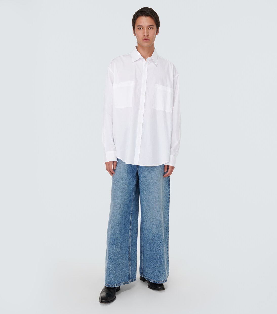 Oxford-Hemd Gus aus Baumwollpopeline in Weiß - The Frankie Shop | Mytheresa