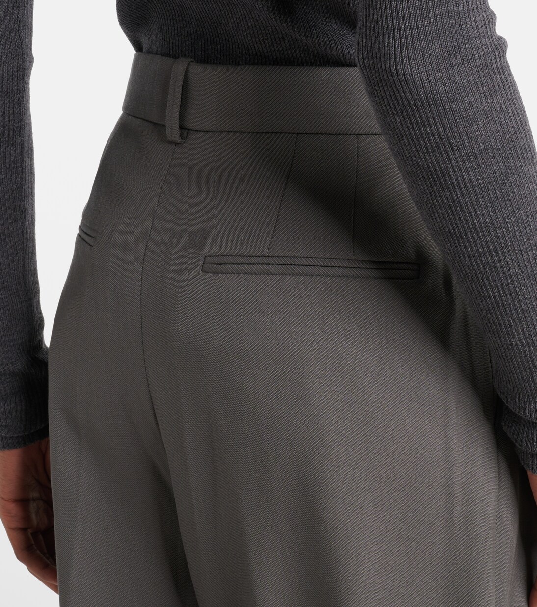 High-rise wool wide-leg pants in black - Wardrobe NYC | Mytheresa