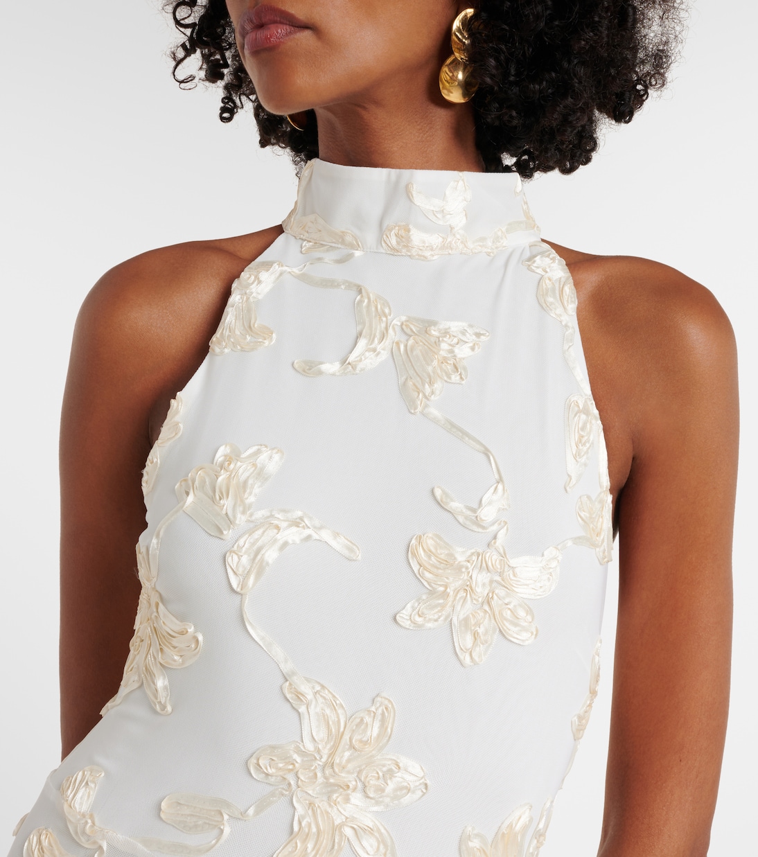 Bridal floral-appliqué maxi dress in white - Rotate | Mytheresa