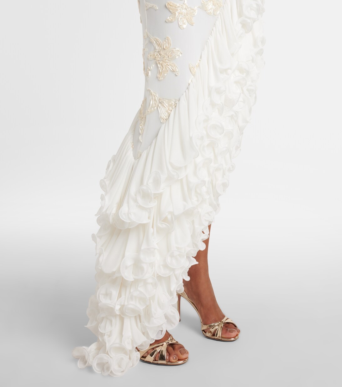 Bridal floral-appliqué maxi dress in white - Rotate | Mytheresa