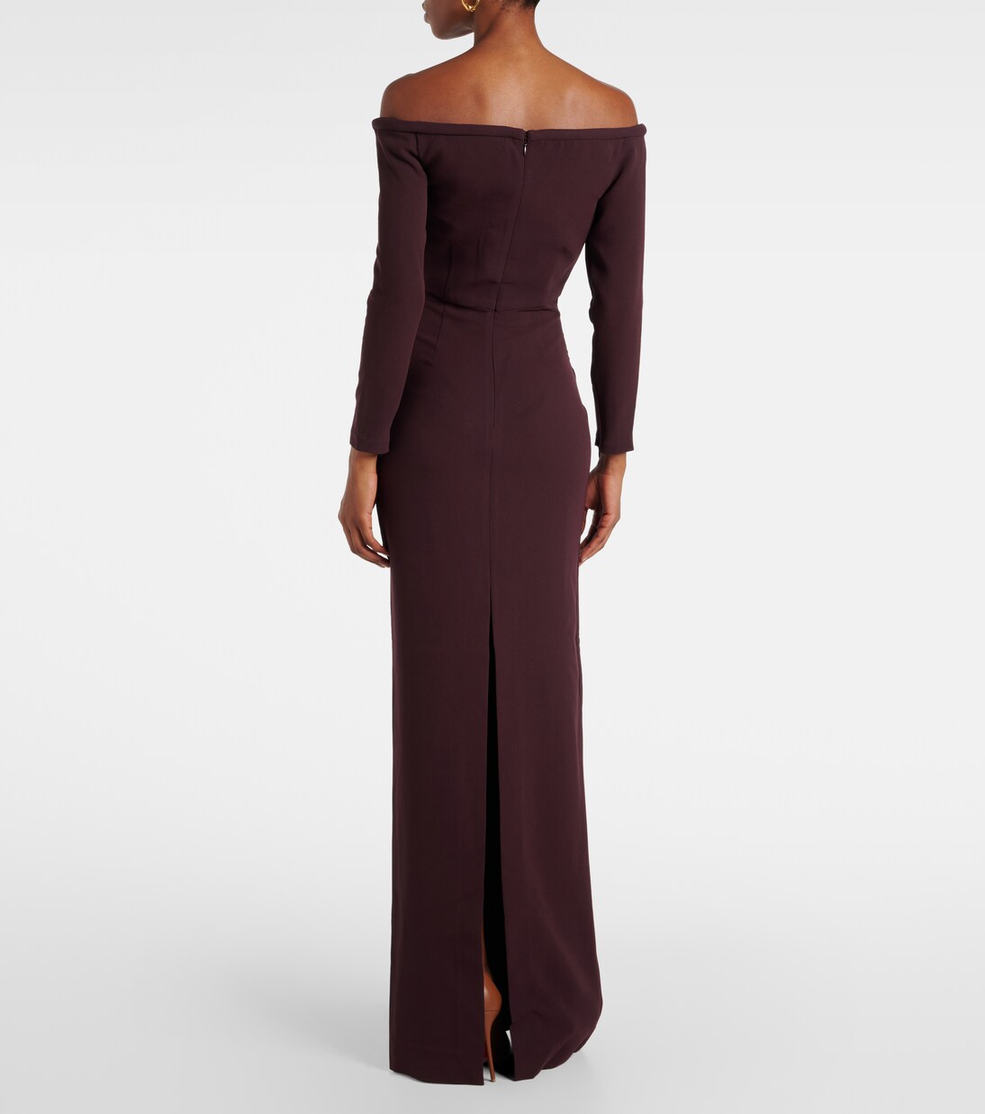Embellished cady gown in brown - Roland Mouret | Mytheresa