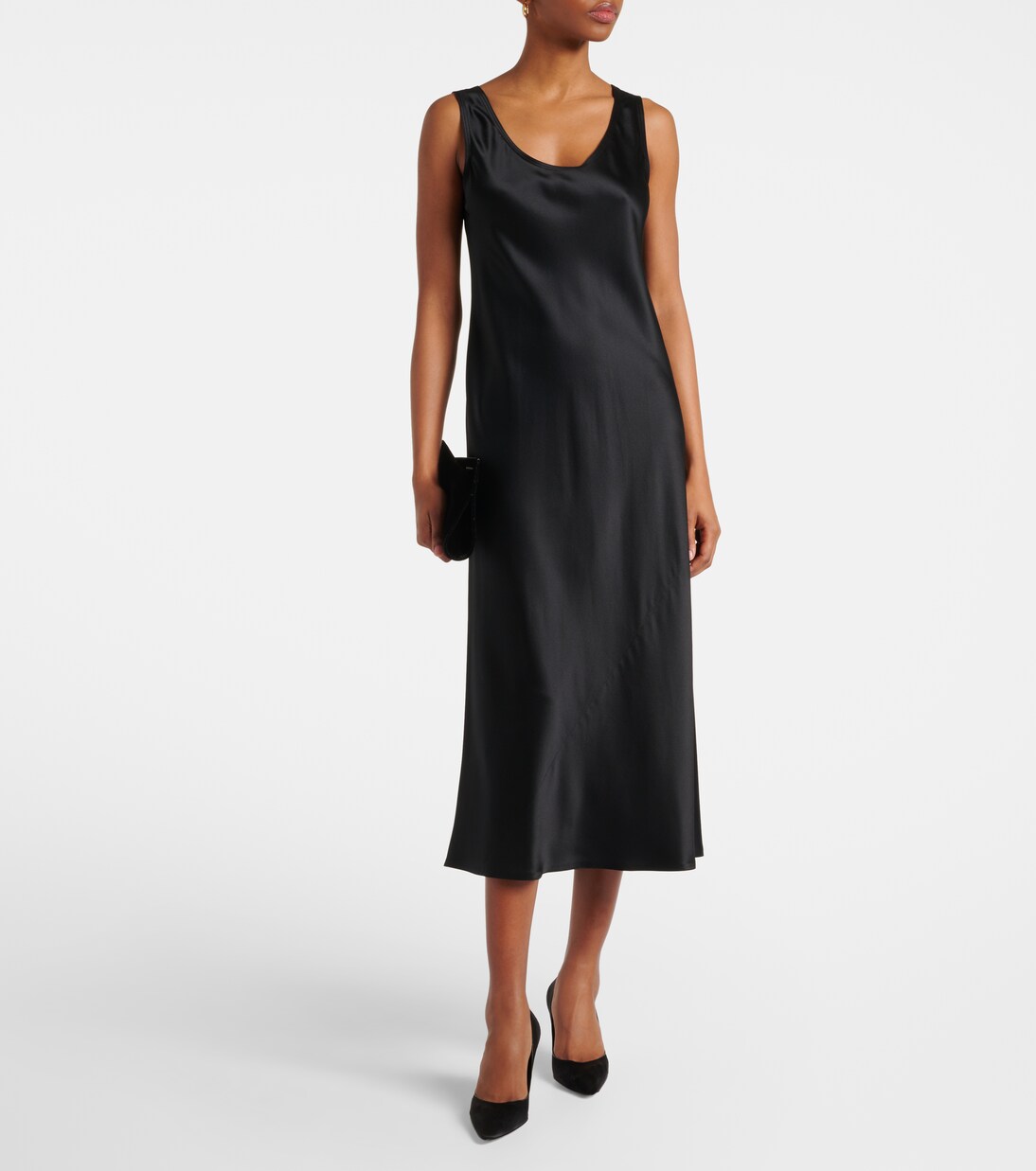 Banjo silk satin midi dress in black - Max Mara | Mytheresa