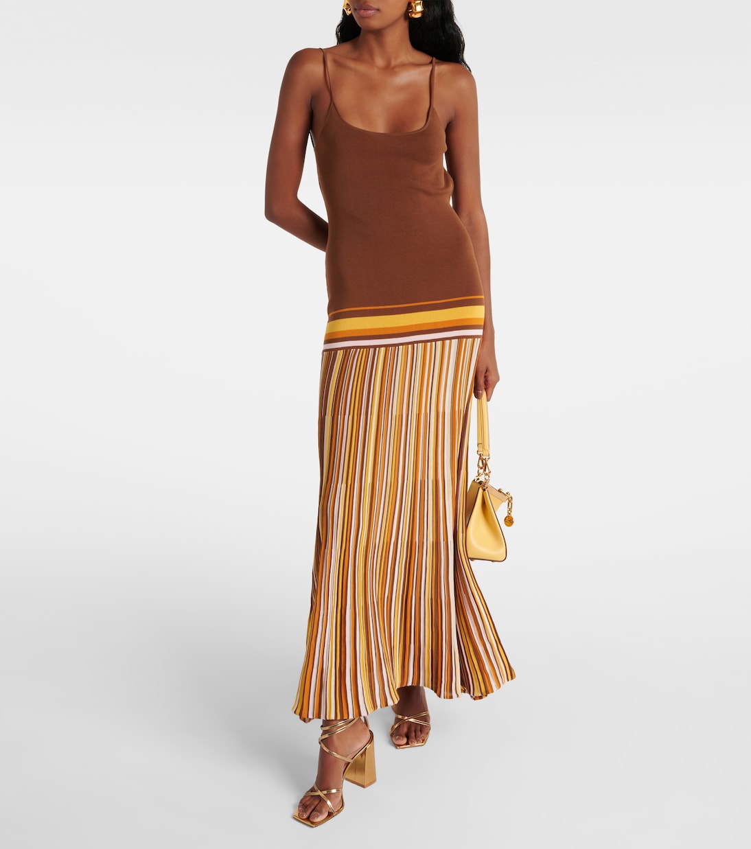 Citara striped cotton-blend maxi dress in brown - Faithfull | Mytheresa