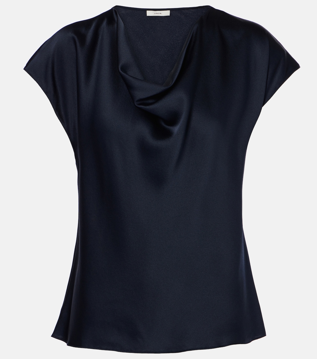 Draped silk satin blouse in blue - Vince | Mytheresa