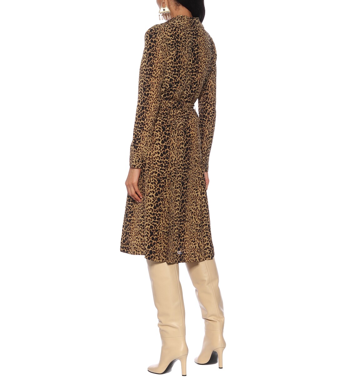 Leopard-print silk shirt dress in brown - Saint Laurent | Mytheresa