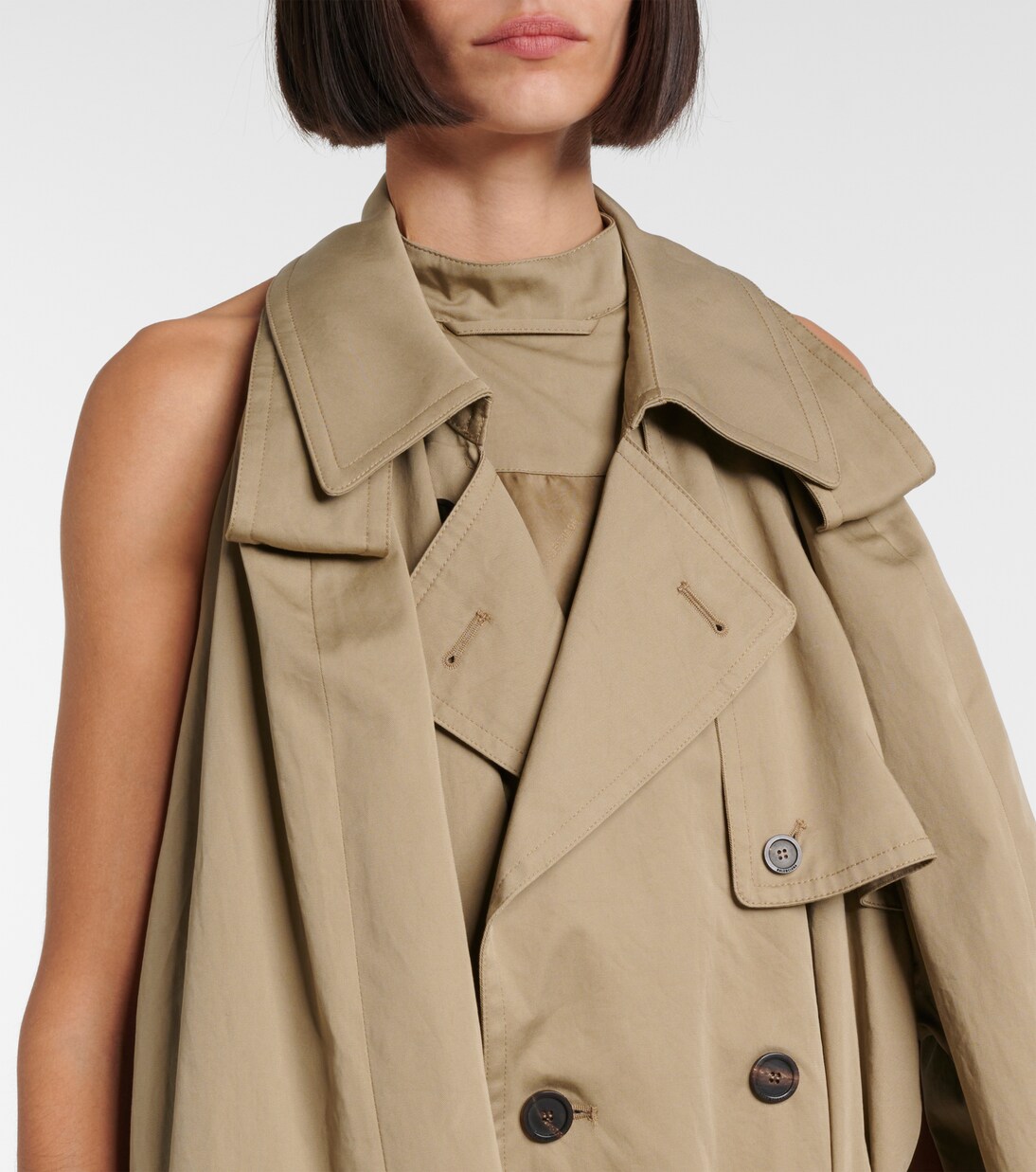 Suspended Trench cotton twill midi dress in beige - Balenciaga | Mytheresa