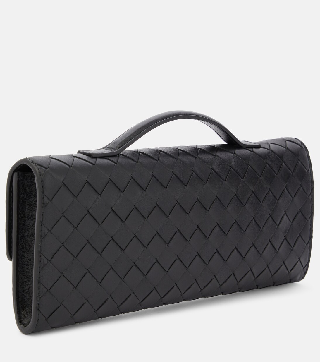 Andiamo Intrecciato leather clutch in black - Bottega Veneta | Mytheresa