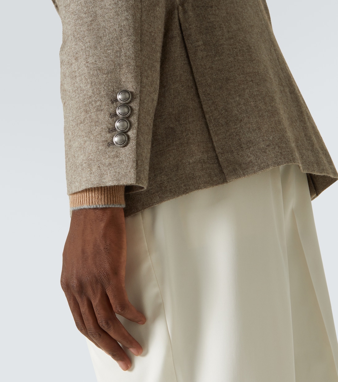 Single-breasted yak wool blazer in beige - Brunello Cucinelli | Mytheresa