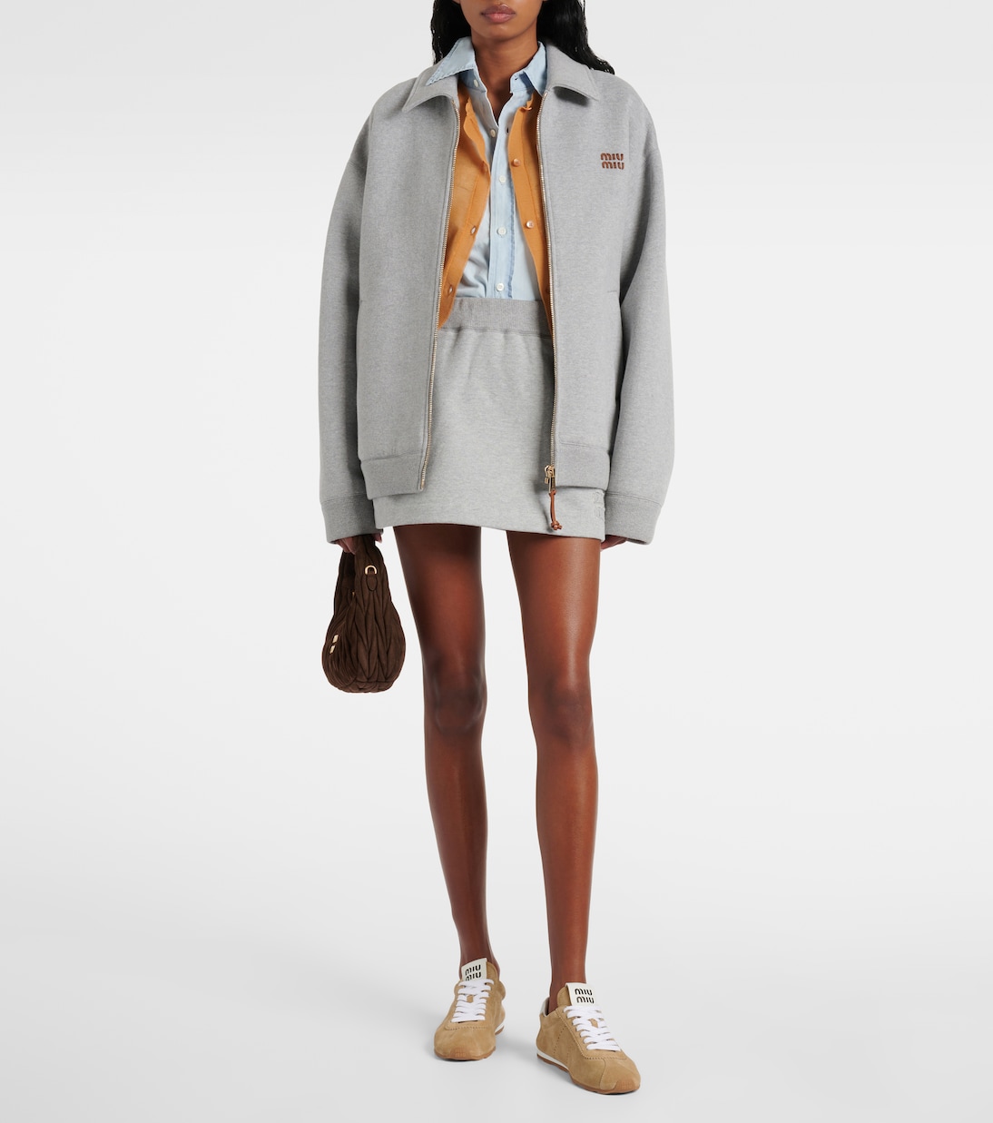 Zapatillas Plume de ante en beige - Miu Miu | Mytheresa