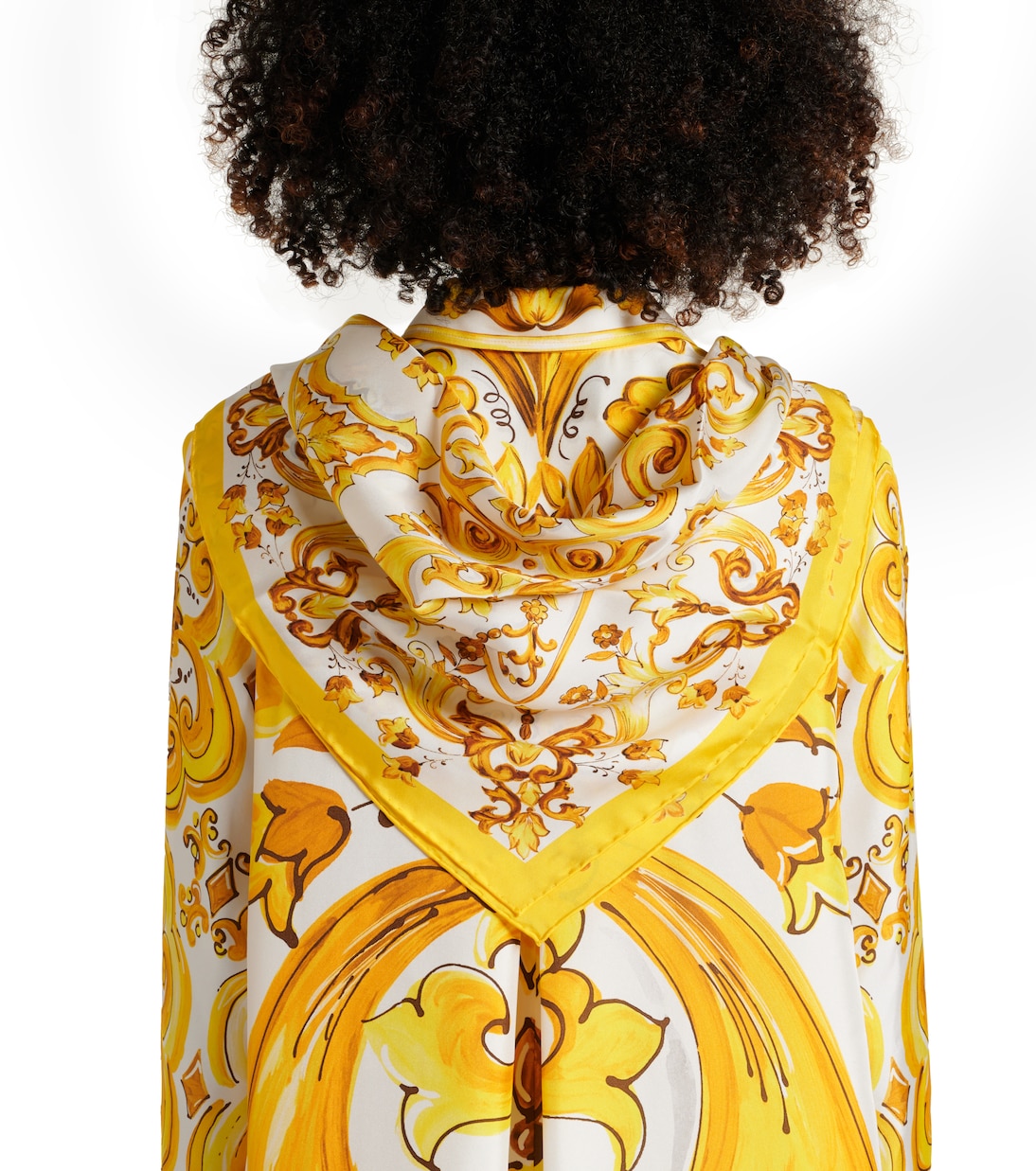 Majolica silk twill scarf in yellow - Dolce Gabbana | Mytheresa