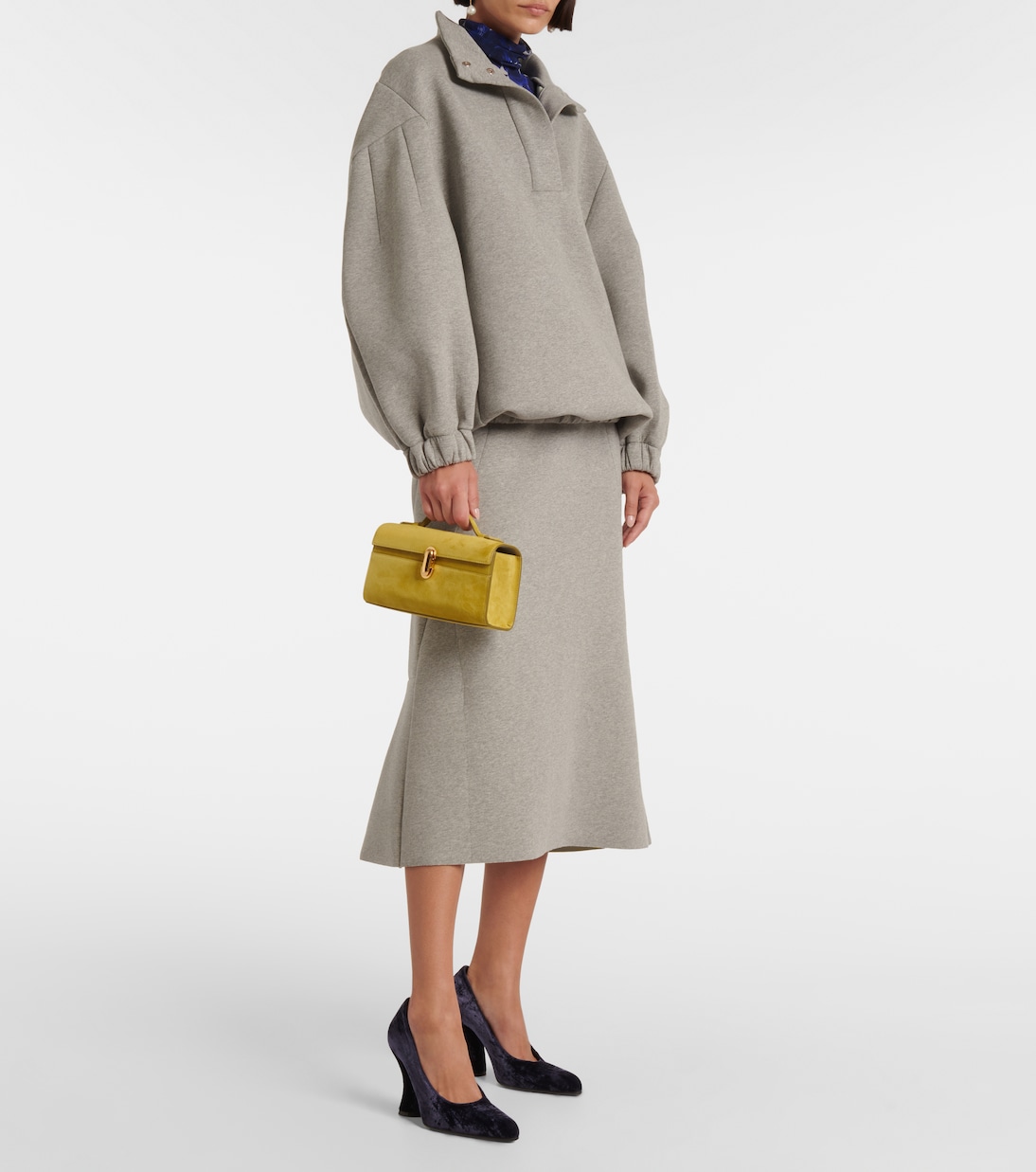 Symmetry Pochette suede tote bag in green - Savette | Mytheresa