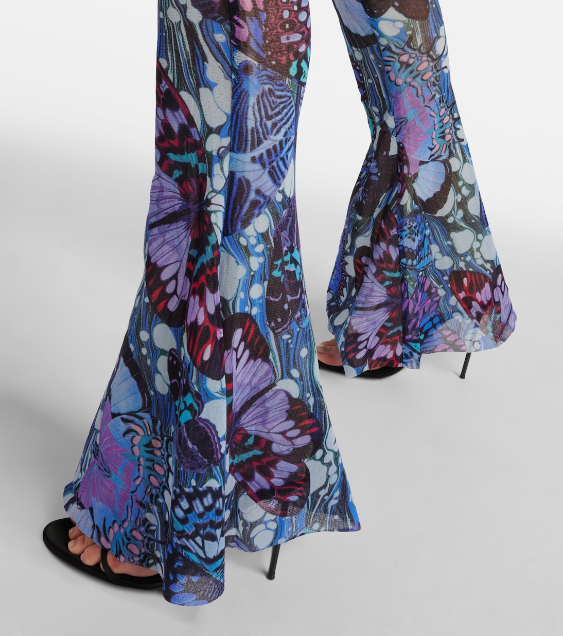 Papillon jersey flared pants in blue - Jean Paul Gaultier | Mytheresa