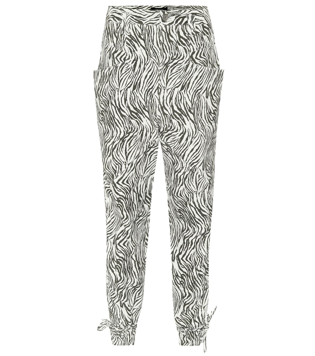 Badeloisa zebra-print leather pants in black - Isabel Marant | Mytheresa